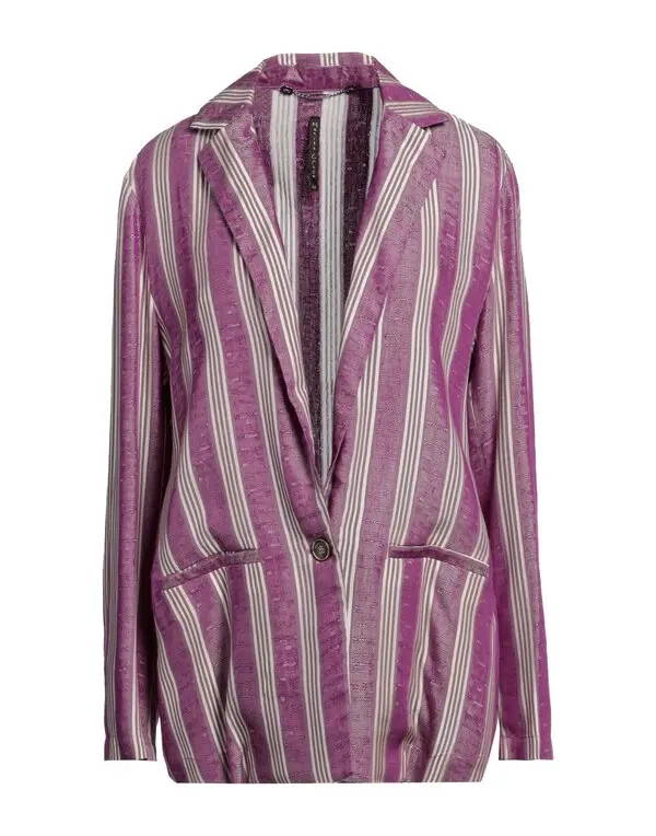 MANILA GRACE Striped Blazer - Purple