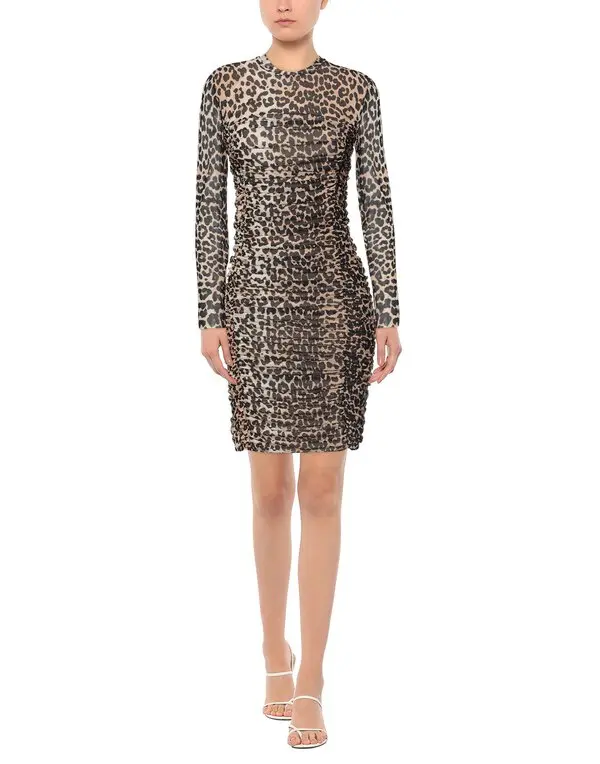 GANNI Mini Leopard-print Tulle Bodycon Dress