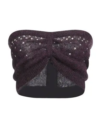 Alessandra Rich Knitted Crop Top - Purple