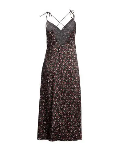 Sandro Satin Floral-print Midi Dress