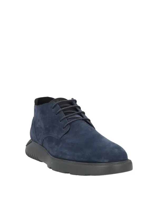 Hogan Ankle Boots In Leather And Textile Fibers