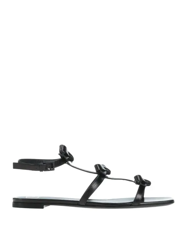 Valentino Garavani Leather Sandals With Bow Detailing - Black
