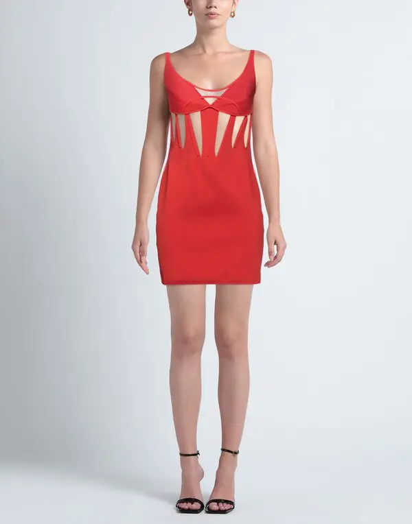 MUGLER Mini Bodycon Dress - Red