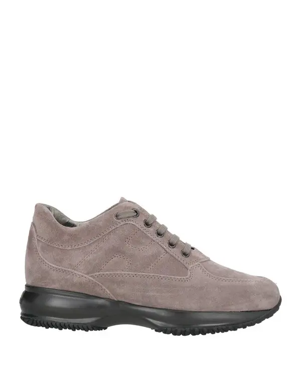 Hogan Soft Leather Sneakers With Suede Effect - Grey