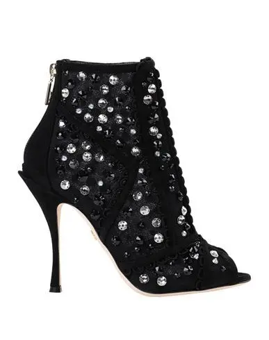 Dolce & Gabbana Ankle Boots With Crystal Embellishments