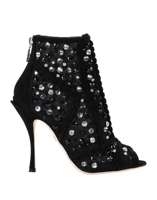 Dolce & Gabbana Ankle Boots With Crystal Embellishments