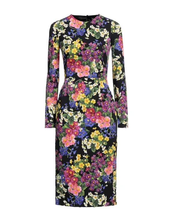 Dolce & Gabbana Midi Dress Size Silk, Elastane