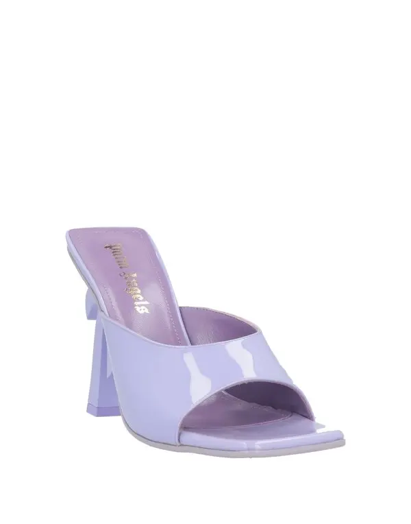 Palm Angels Leather Slide Sandals - Purple