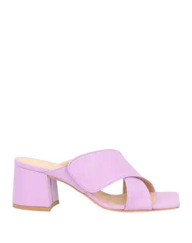 BALDININI Soft Leather Slide Sandals - Light Purple