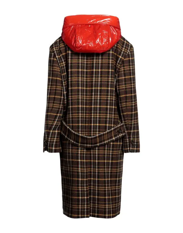 Dsquared2 Tartan Virgin Wool Blend Coat With Hood