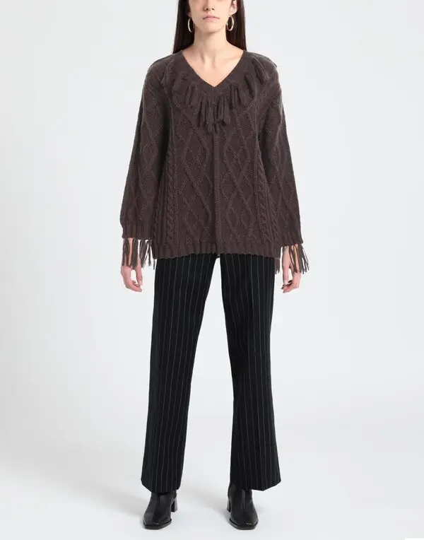 PINK MEMORIES Cable-knit Sweater With Fringe Detail