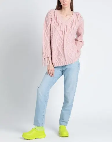 PINK MEMORIES Cable-knit Sweater With Fringe Detail