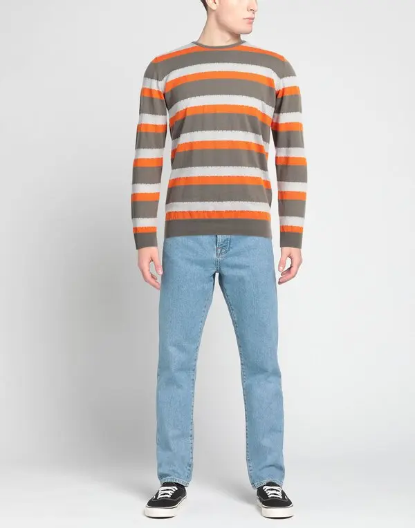 Rossopuro Striped Wool Sweater - Orange