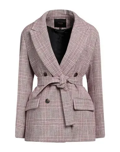 Maje Belted Glen Plaid Double-breasted Blazer