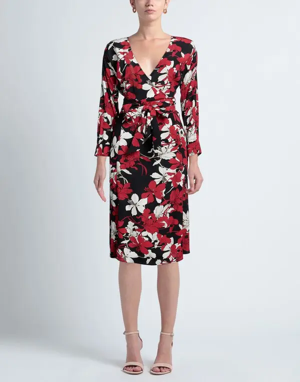 pinko flower dress Long dress with fringing and Botanic Garden print