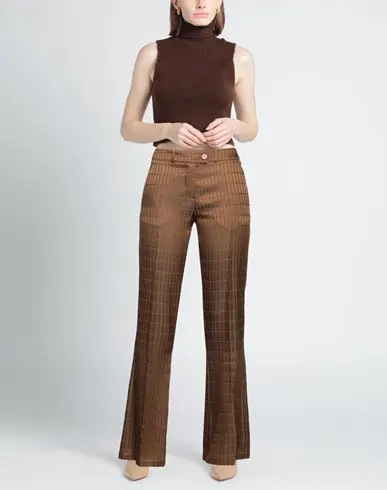 ALYSI Checked Twill Wide Leg Pants