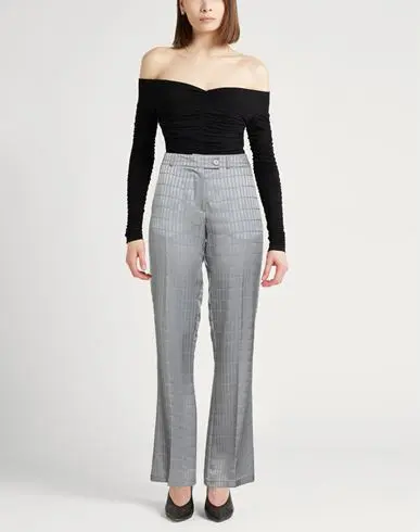 ALYSI Checked Twill Wide Leg Pants