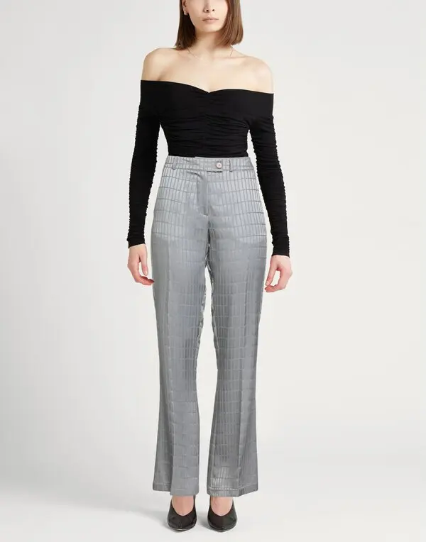 ALYSI Checked Twill Wide Leg Pants