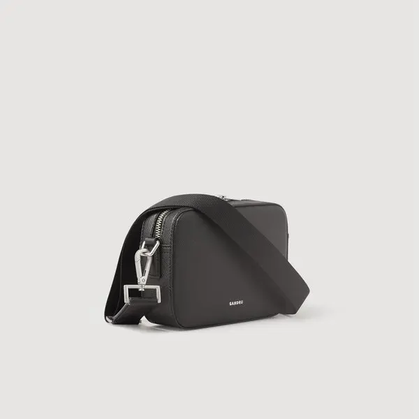 Sandro Saffiano Motif Leather Bag - Black