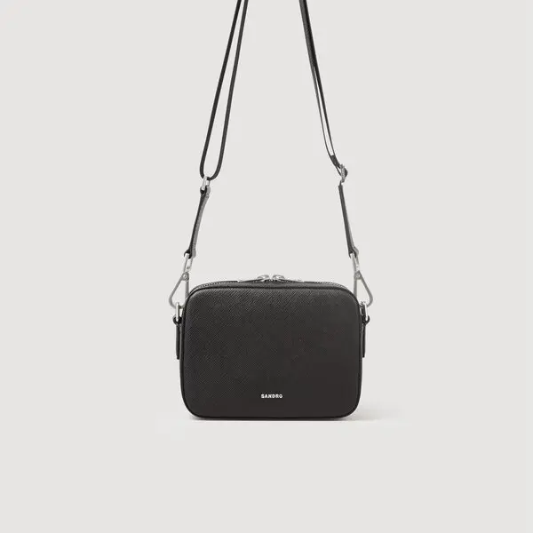 Sandro Saffiano Motif Leather Bag - Black