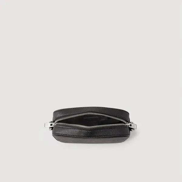 Sandro Saffiano Motif Leather Bag - Black
