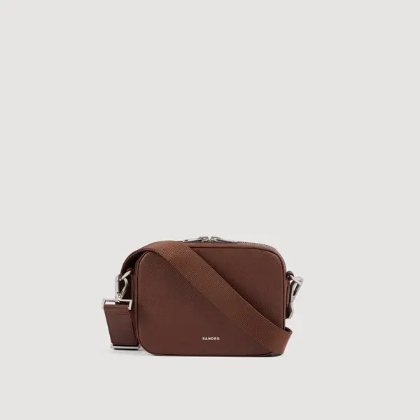 Sandro Saffiano Motif Bag - Cognac