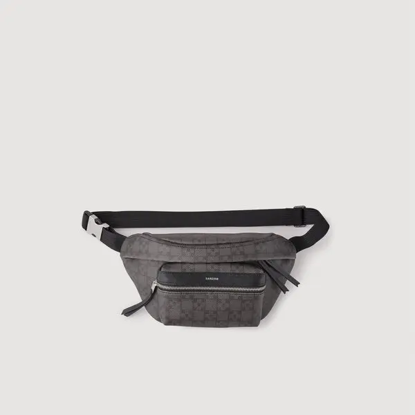 Sandro Square Cross Coated Canvas Belt Bag