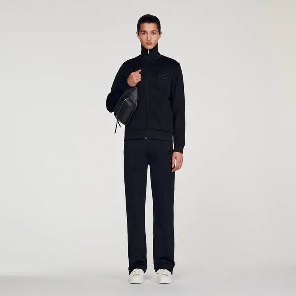 Sandro Square Cross Coated Canvas Belt Bag