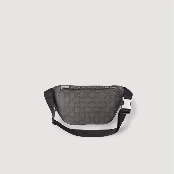 Sandro Square Cross Coated Canvas Belt Bag