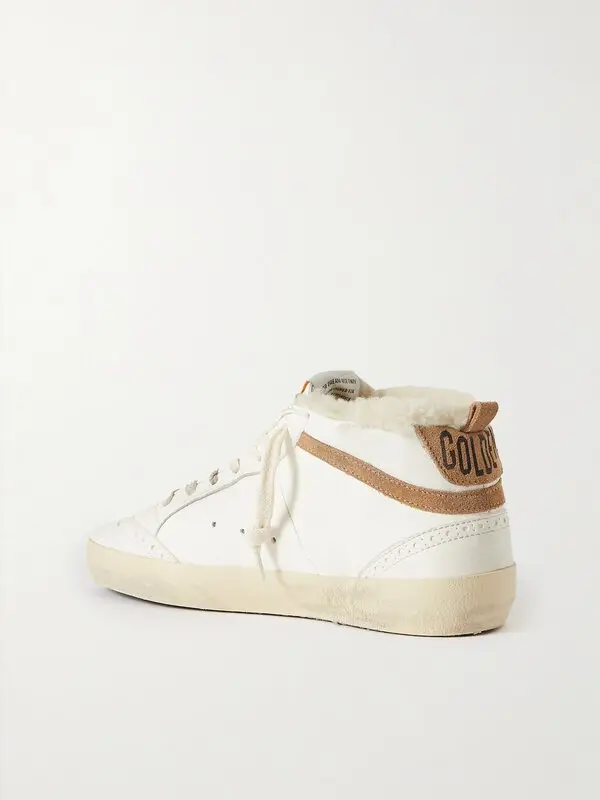 GOLDEN GOOSE Mid Star Shearling-lined Sneakers - Neutrals