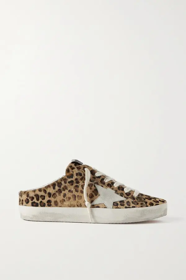 GOLDEN GOOSE Super-star Sabot Leopard-print Slip-on Sneakers - Brown