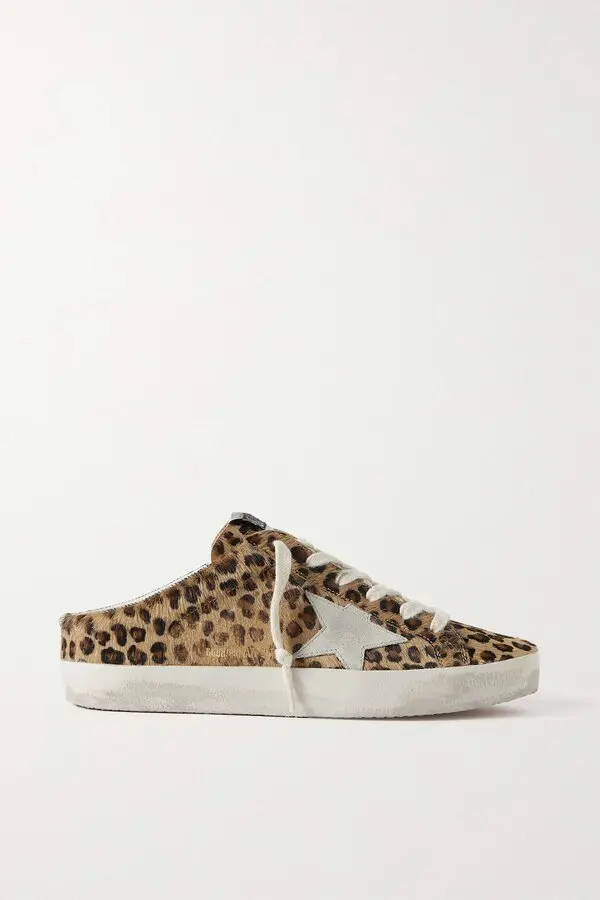 GOLDEN GOOSE Super-star Sabot Leopard-print Slip-on Sneakers - Brown
