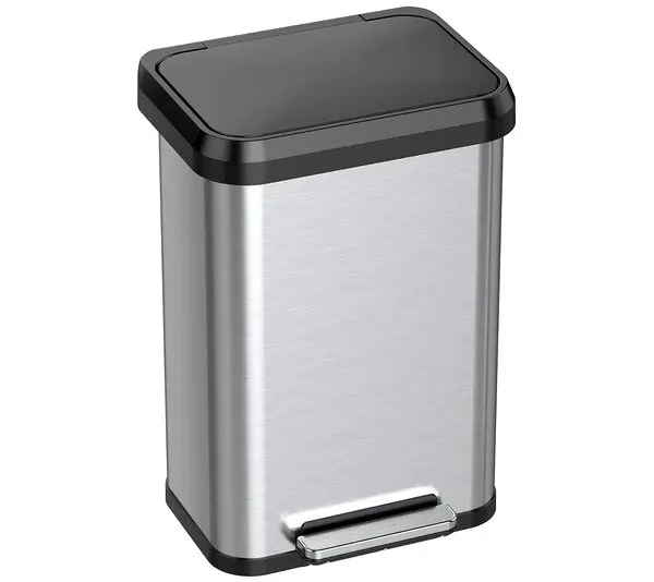 ITOUCHLESS Softstep Stainless Steel Trash Can 1 3.2 Gallon - Silver