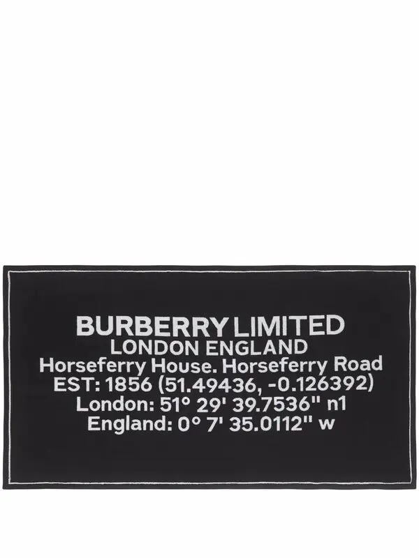 Burberry Horseferry-print Jacquard Cotton Bath Towel - Black
