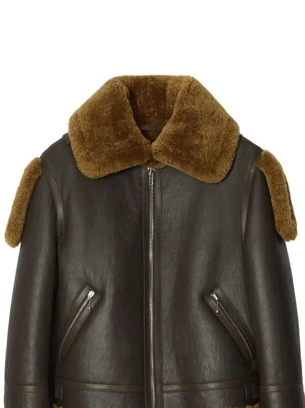 Burberry Shearling Leather Aviator Jacket