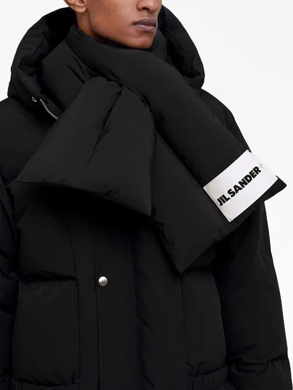 JIL SANDER Logo-patch Padded Scarf - Black