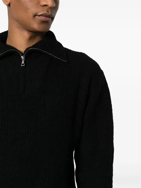 Officine Générale High-neck Ribbed Jumper - Black