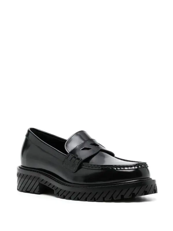 Off-White Diag-stripe Leather Loafers