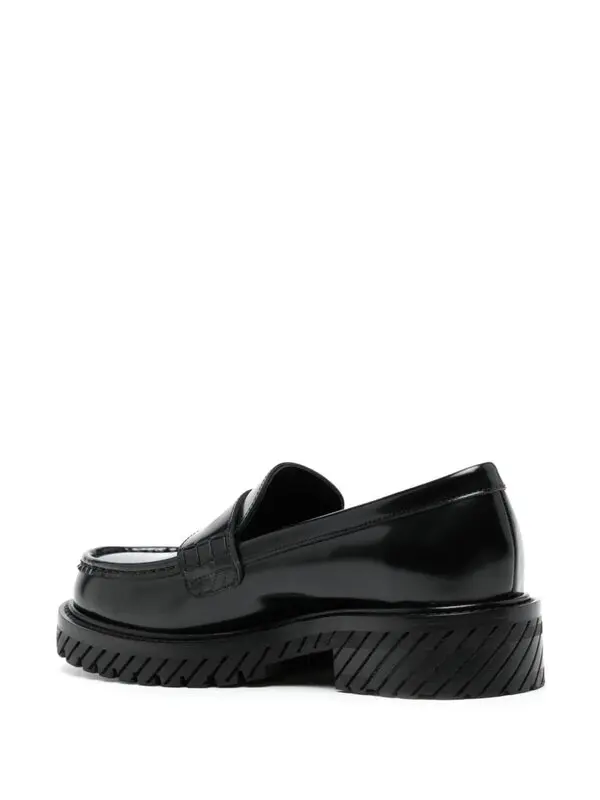 Off-White Diag-stripe Leather Loafers