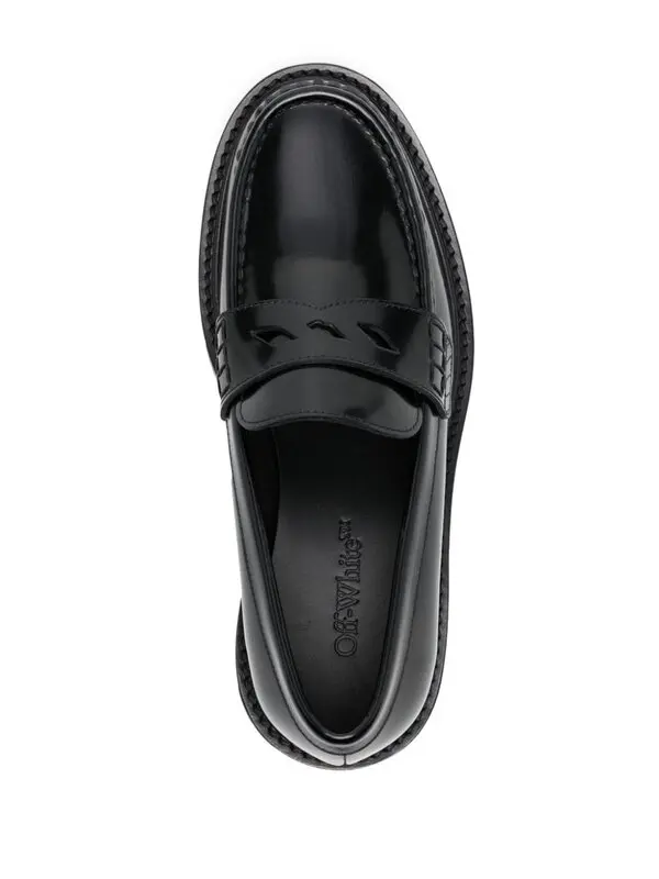 Off-White Diag-stripe Leather Loafers
