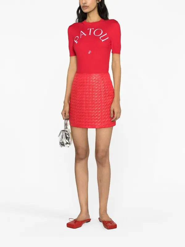 PATOU Quilted Shell Miniskirt - Red