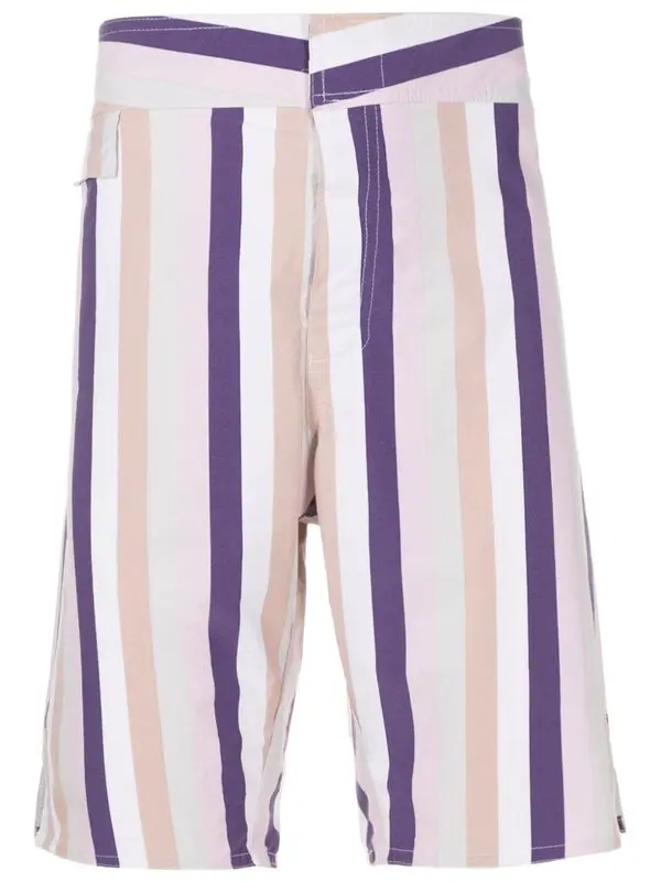 AMIR SLAMA Striped Bermuda Shorts - Neutrals