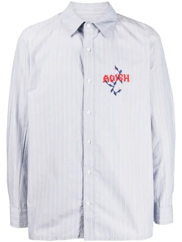 ADISH Nafnuf Logo-embroidered Striped Shirt