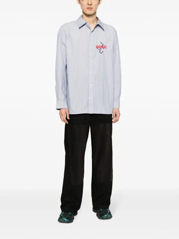 ADISH Nafnuf Logo-embroidered Striped Shirt