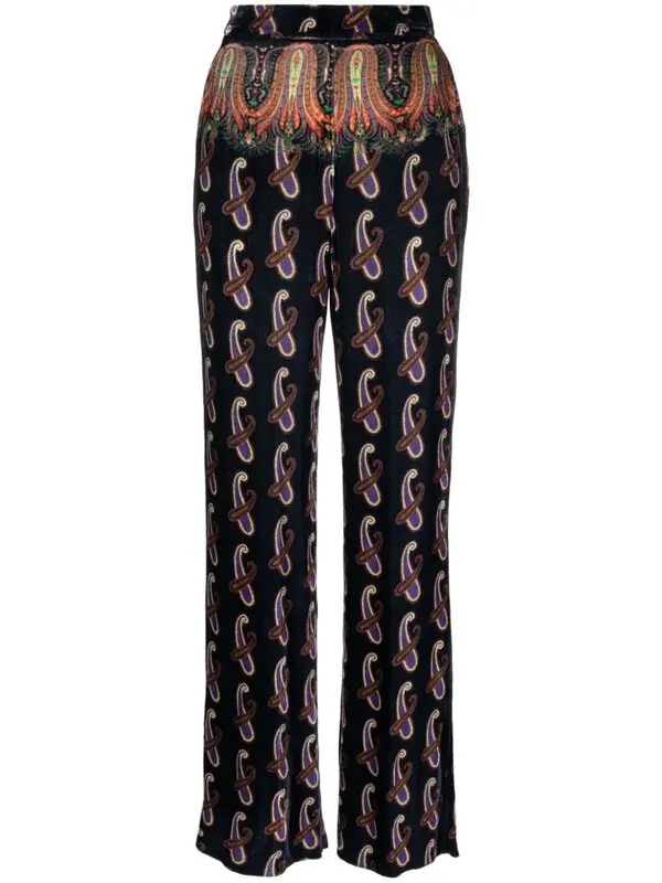 Etro Patterned Jacquard Velvet Trousers