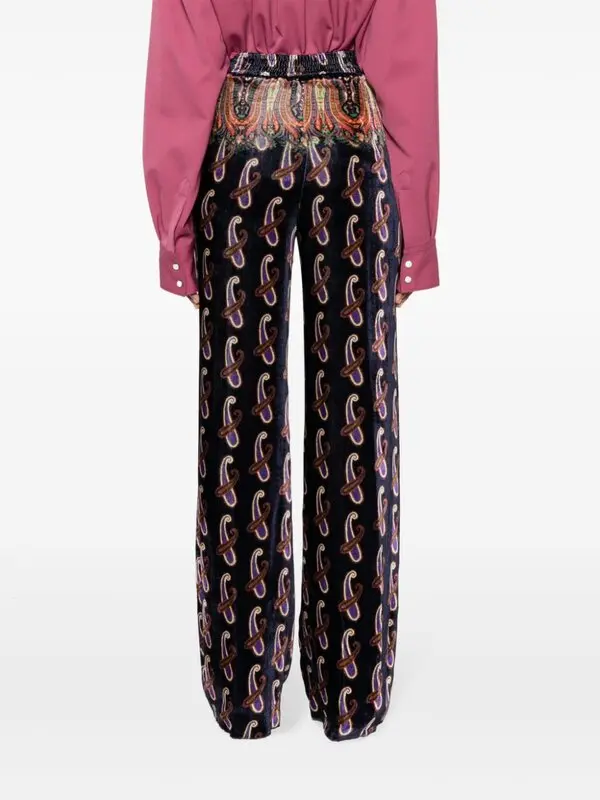 Etro Patterned Jacquard Velvet Trousers