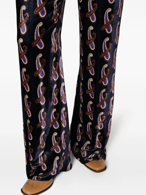 Etro Patterned Jacquard Velvet Trousers
