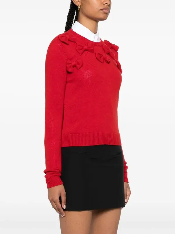 Valentino Garavani Bow-embellished Virgin Wool Jumper