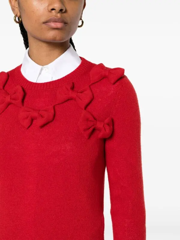 Valentino Garavani Bow-embellished Virgin Wool Jumper