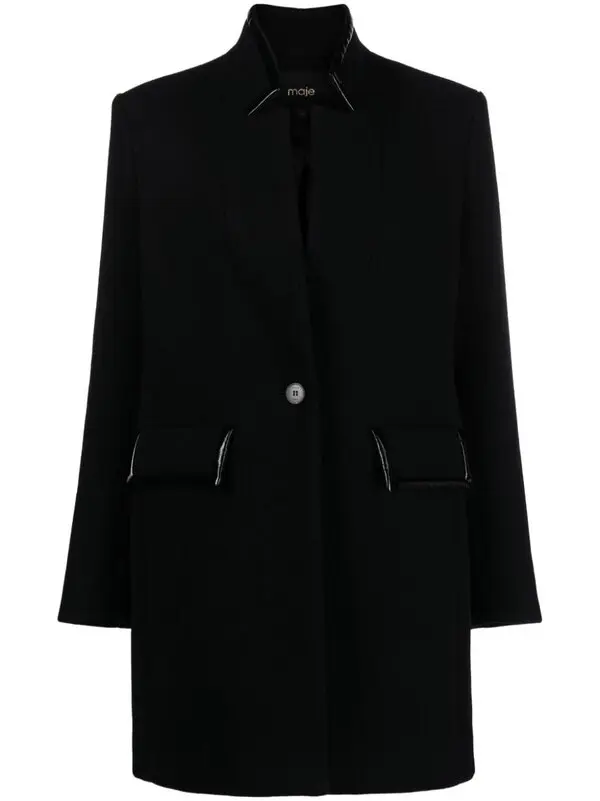 Maje Single-breasted Wool-blend Coat